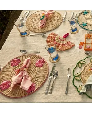 CORO CORA Hibiscus 3d Placemat Set Of 2