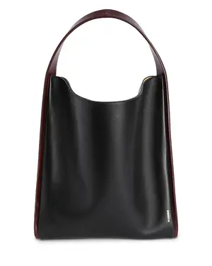 JIL SANDER Pivot Medium Leather Tote Bag - Black
