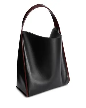 JIL SANDER Pivot Medium Leather Tote Bag - Black