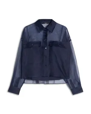 Max Mara Wkdcolomba Silk Shirt - Navy