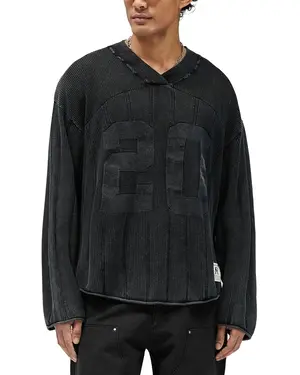 REPRESENT Knitted Varsity Jersey Sweater - Grey