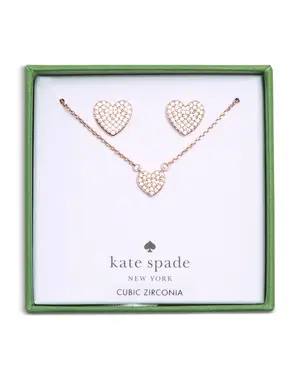 Kate Spade New York Pave Mini Pendant And Stud Earrings Box Set