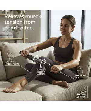 MIKO Swift Hands-free Rolling Percussive Massager For Muscle Recovery, Tension Relief, And Relaxation - Black