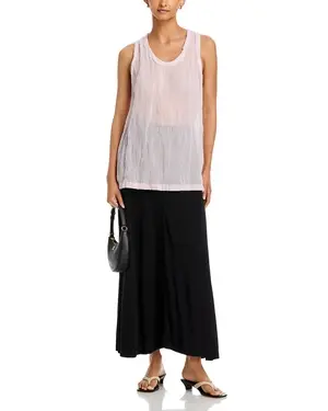 TOTEME Crinkled Cotton And Metal Yarn Blend Tank - Bloom