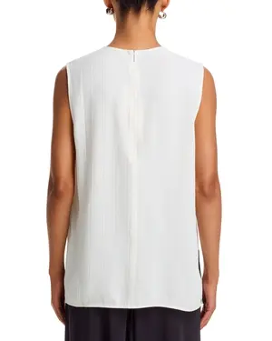 TOTEME Woven Striped Sleeveless Top - Meringue