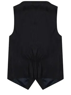 Tagliatore Linen Buttoned Gilet - Blue