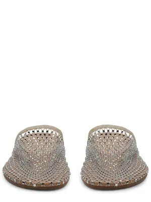ALYSI Strass Embellished Mules - Silver