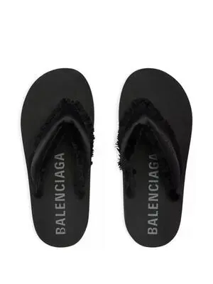 Balenciaga Jet Lag Thong Sandals - Black