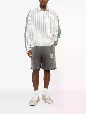 Mihara Yasuhiro Drawstring Frayed Hem Shorts - Grey