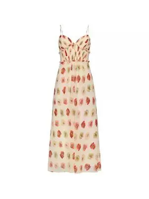 Cinq À Sept Floral Ruffled Midi Dress