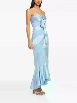 Cinq À Sept Bow Strapless Dress - Blue