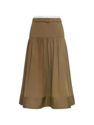 Cinq À Sept Belted Gathered Skirt - Brown