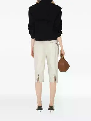 Burberry Cropped Gabardine Mayfair Trench Jacket - Black