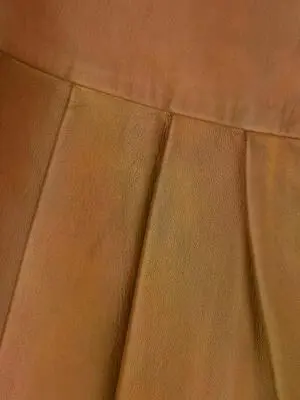 Iceberg Pleated Leather Mini Skirt