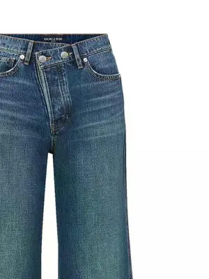 Veronica Beard Taylor Crossover-waistband Wide-leg Jeans
