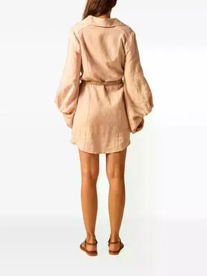 JBQ Long-sleeve Belted Mini Dress