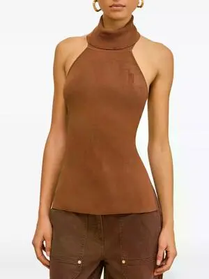 Cult Gaia Open-back Knit Top - Brown
