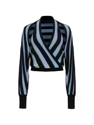 Hellessy Martin Striped V-neck Sweater - Black