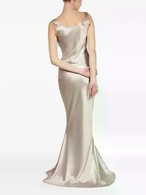 ALEXIA & ANTONIA Bias-cut Silk Maxi Skirt