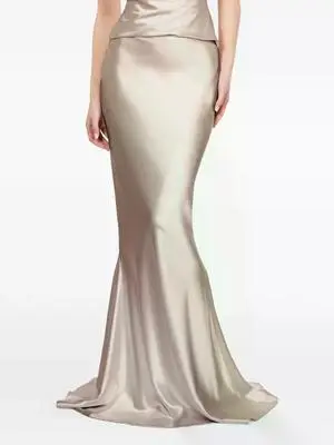 ALEXIA & ANTONIA Bias-cut Silk Maxi Skirt