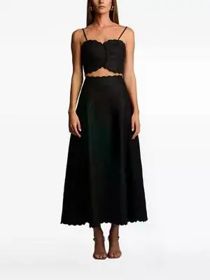 HEVRON Delilah Scalloped Crop Top