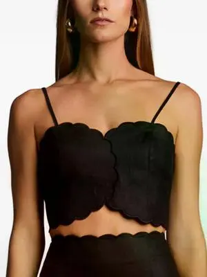 HEVRON Delilah Scalloped Crop Top