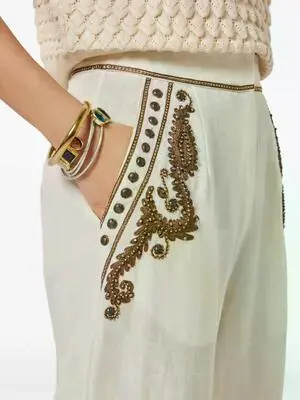 SCARLETT POPPIES Embroidered Palazzo Pants
