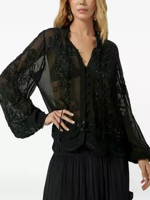 SCARLETT POPPIES Beaded Buttoned Blouse