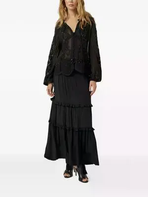 SCARLETT POPPIES Beaded Buttoned Blouse
