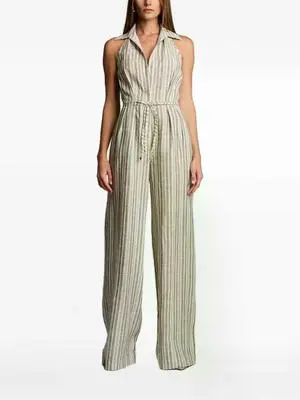 HEVRON Striped Halterneck Top - Neutrals