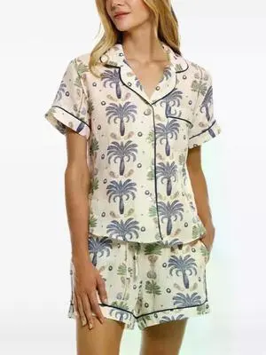 THE LAZY POET Nina Riviera Palms Print Pyjama Set