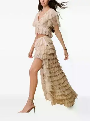 LoveShackFancy Camilia Lace Ruffled Maxi Skirt
