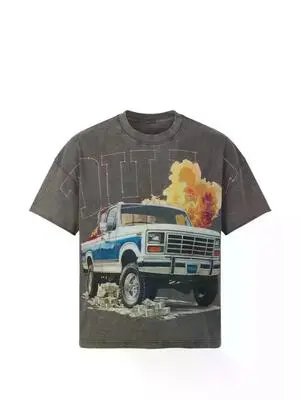 DUAA Graphic Rhinestone T-shirt - Grey