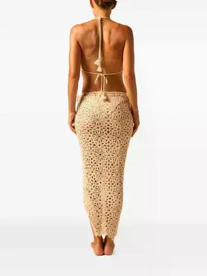 JBQ Floral Tie Side Skirt - Neutrals