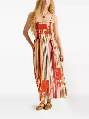 Carolina K Della Embroidered-striped Dress