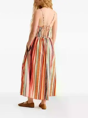 Carolina K Della Embroidered-striped Dress