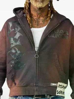 DUAA Graphic Print Zip-up Hoodie