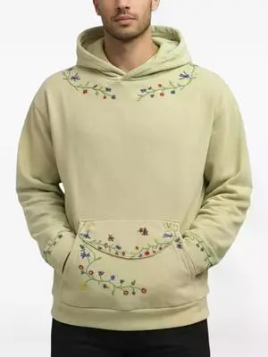 FOUND Embroidered Floral Hoodie - Green