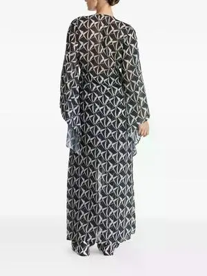 DIARRABLU Geometric Print V-neck Top