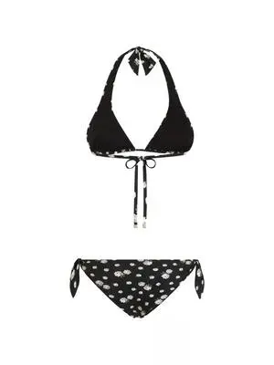 Dolce & Gabbana Rose-print Bikini - Black