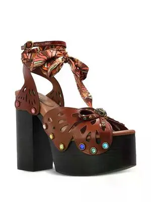 Kurt Geiger Butterfly Platform Sandals - Brown
