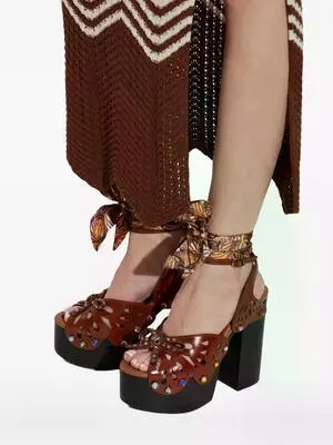 Kurt Geiger Butterfly Platform Sandals - Brown