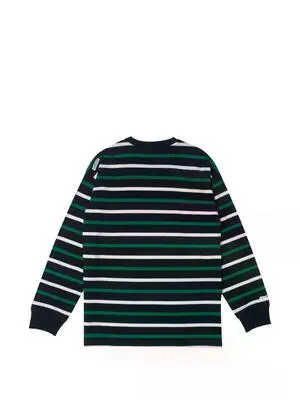 AAPE BY *A BATHING APE Moonface Patch Striped Long-sleeve T-shirt - Black