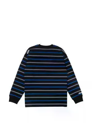 AAPE BY *A BATHING APE Moonface Patch Striped Long-sleeve T-shirt - Black