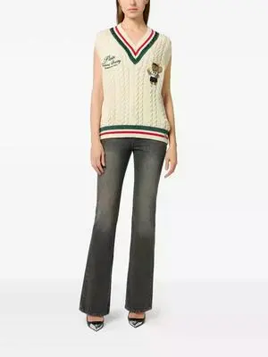 Philipp Plein Embroidered Cable-knit Vest