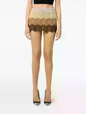 Philipp Plein Wave Mini Skirt - Brown