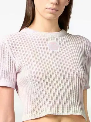 Philipp Plein Knitted Logo-patch T-shirt