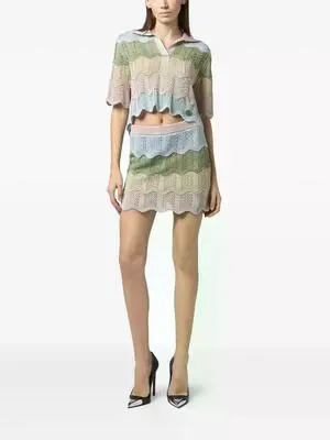 Philipp Plein Knitted Cropped Polo Shirt