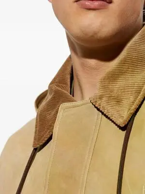 Loewe Leather Jacket With Corduroy-collar