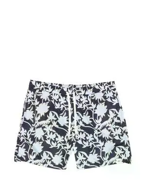 Altea Floral-print Swim Shorts - Blue